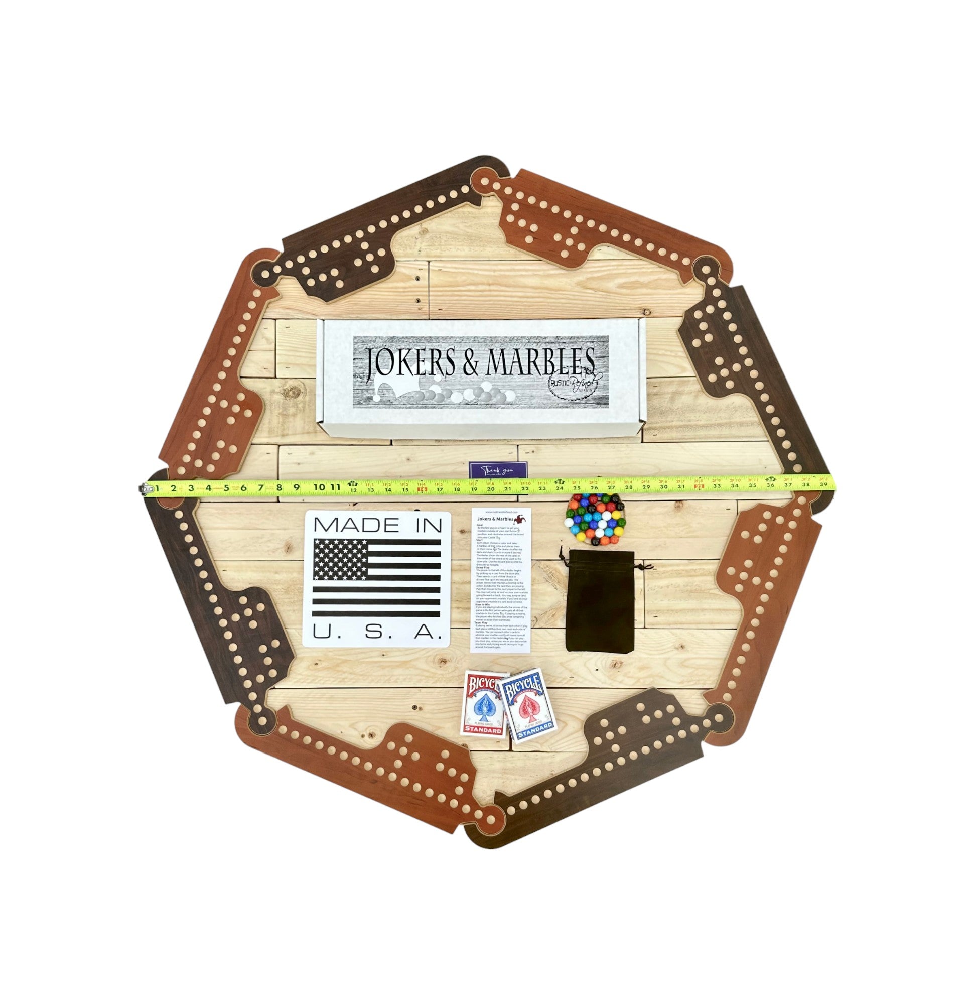 Jokers & Marbles Board Game, 4-8 Player, Board Game, Family Fun, Solid ...